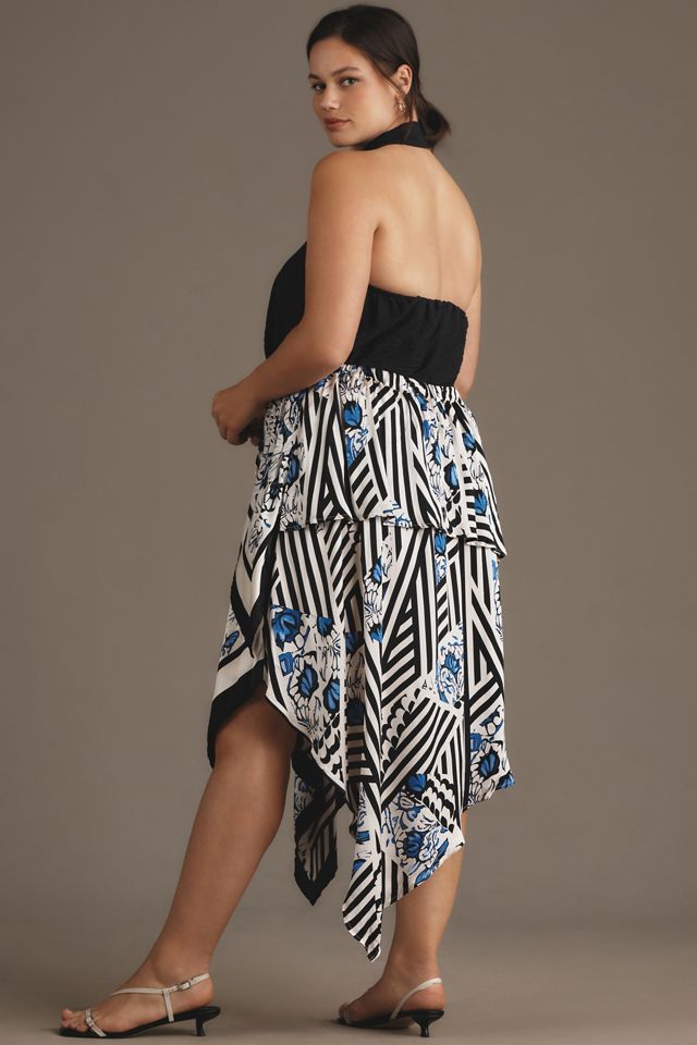 Maeve Silky Asymmetrical Midi Skirt | Anthropologie