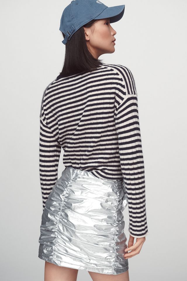 Grey Lab 3D Floral Shirred Mini Skirt | Anthropologie