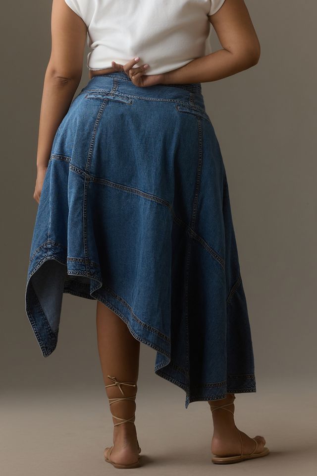 Pilcro Reworked Asymmetrical Midi Skirt | Anthropologie