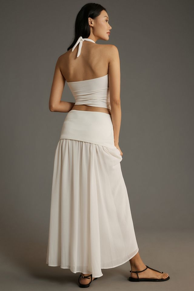 By Anthropologie Dropped Yoke Waist Maxi Skirt Anthropologie