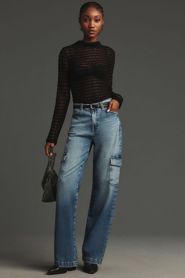 AG Gatina Cargo High-Rise Wide-Leg Jeans | Anthropologie