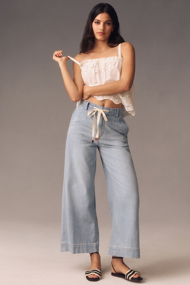 Joe's Jeans The Addison Tie-Waist High-Rise Wide-Leg Jeans | Anthropologie