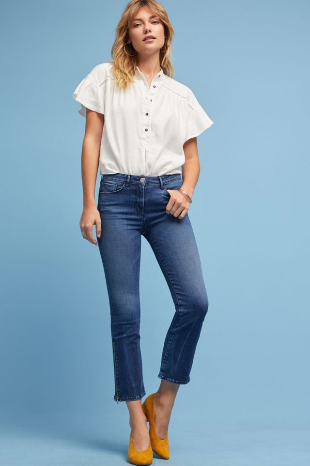 3x1 NYC W25 Midway Mid-Rise Cropped Bootcut Jeans | Anthropologie