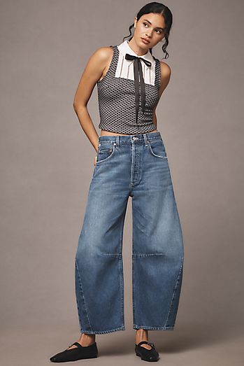 Marimekko Maridenim Unikko Barrel Jeans | Anthropologie Marimekko Maridenim Unikko Barrel Jeans | Anthropologie