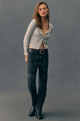 AGOLDE Cooper Cargo High-Rise Straight-Leg Jeans | Anthropologie