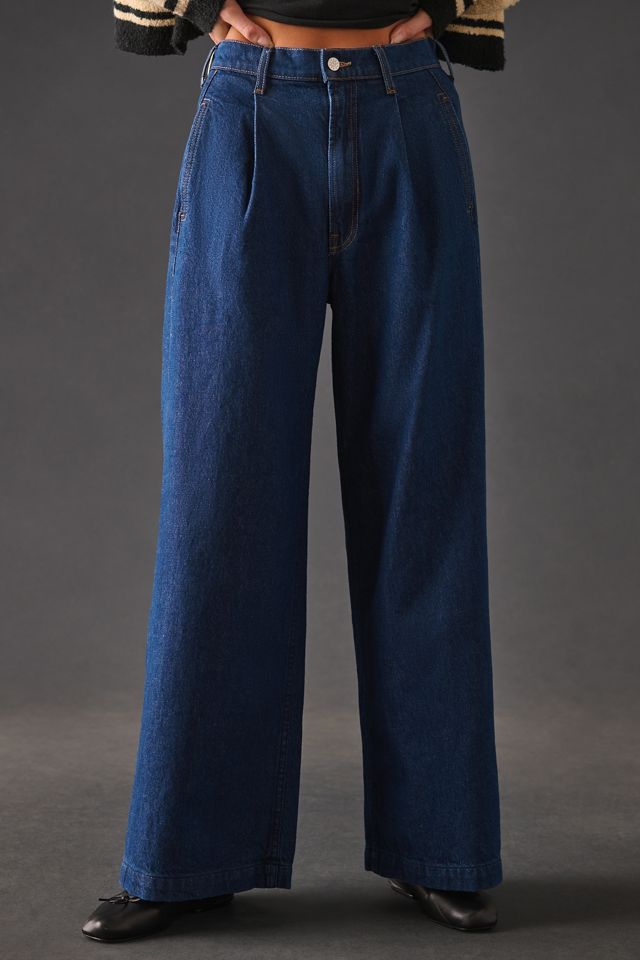 MOTHER SNACKS! High-Rise Pleated Push Pop Jeans | Anthropologie