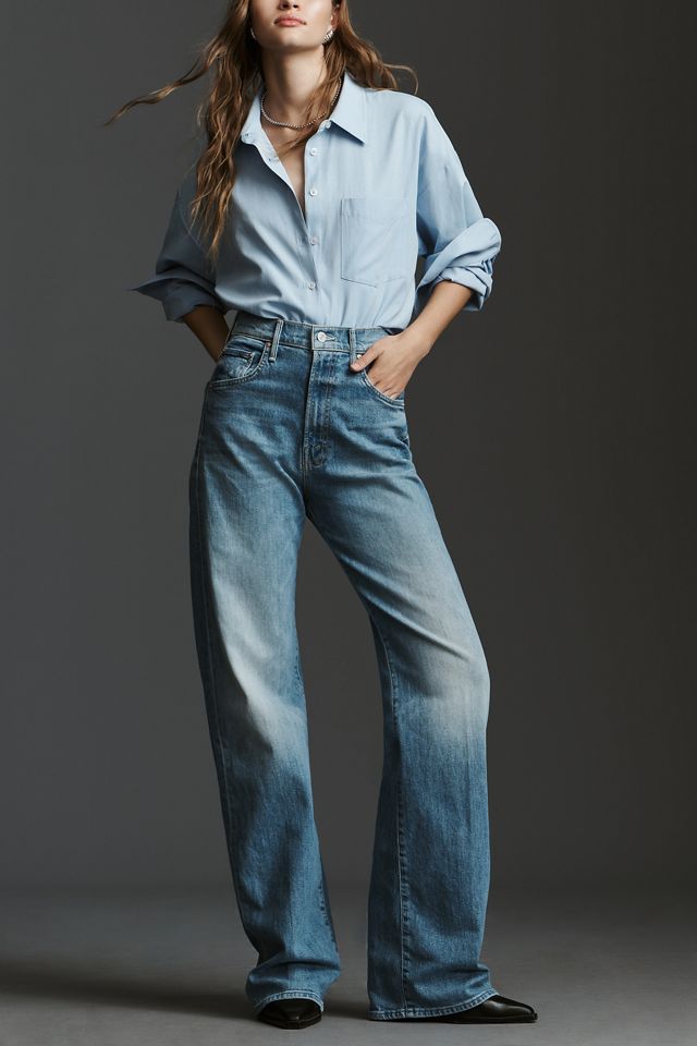 MOTHER The Lasso Heel High-Rise Wide-Leg Jeans | Anthropologie