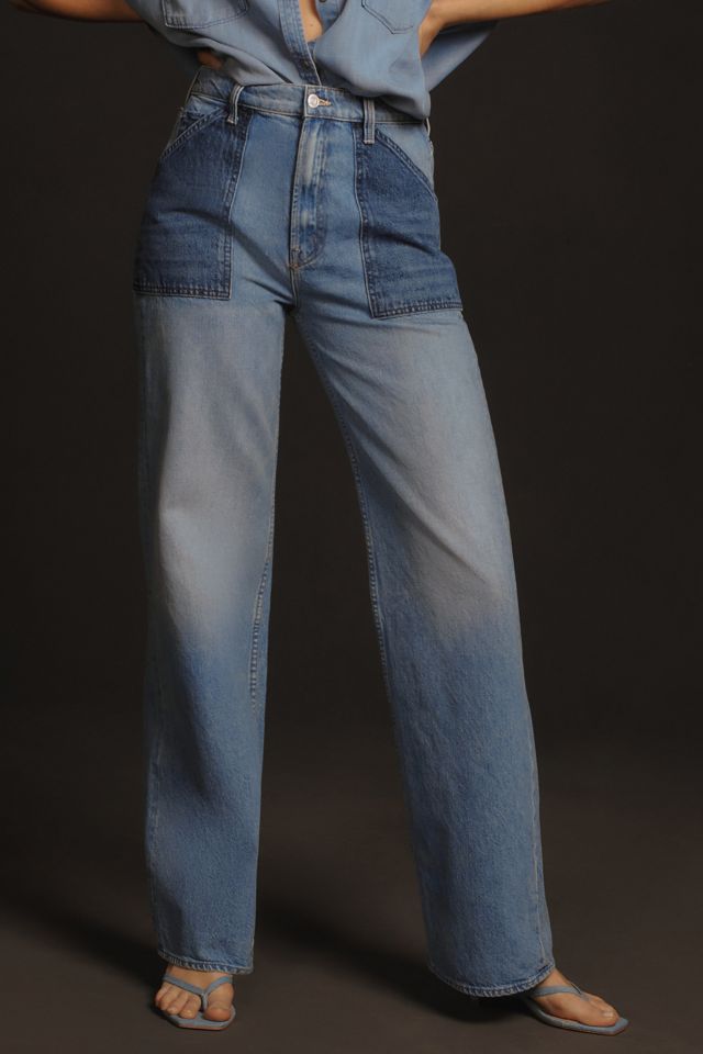 MOTHER The Patch Maven Heel Wide-Leg Jeans | Anthropologie