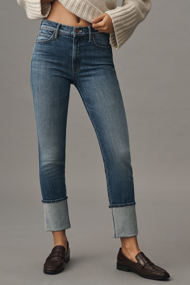 MOTHER The Pony Boy High-Rise Ankle Cuff Jeans | Anthropologie