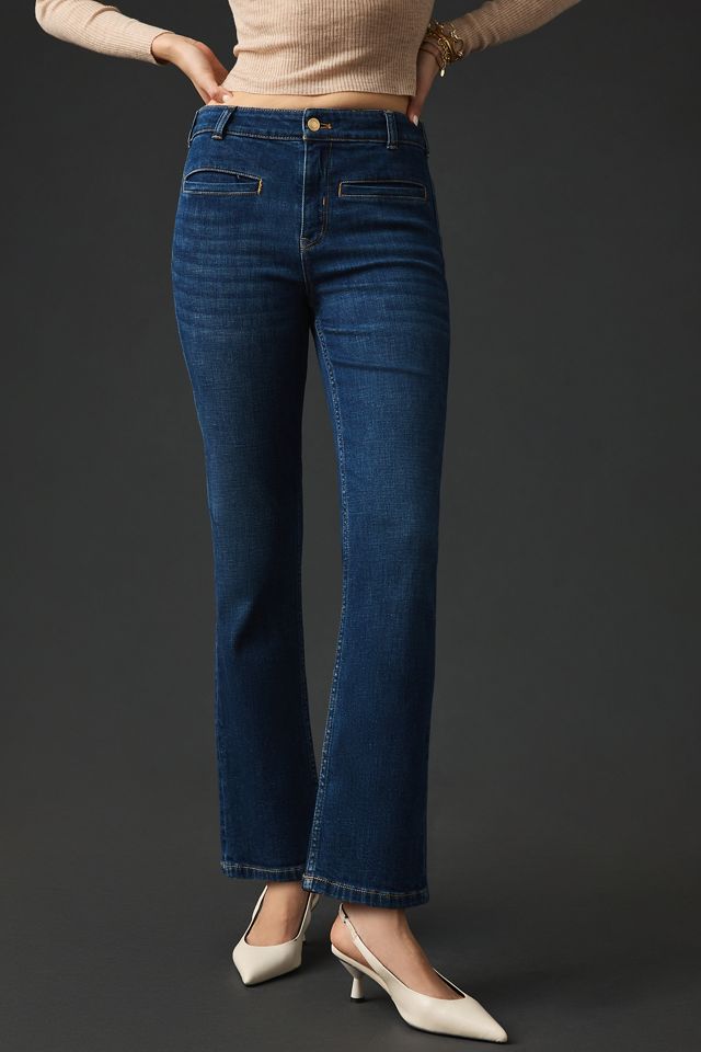 Maeve Essential Mid-Rise Kick-Flare Crop Jeans | Anthropologie