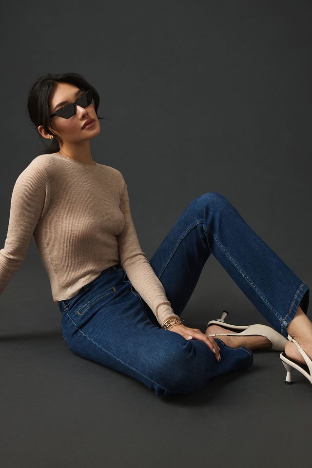 Maeve Essential Mid-Rise Kick-Flare Crop Jeans | Anthropologie