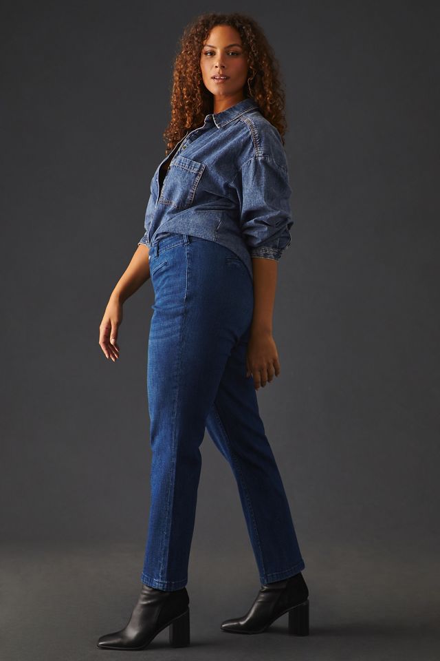 Maeve Essential Mid-Rise Kick-Flare Crop Jeans | Anthropologie