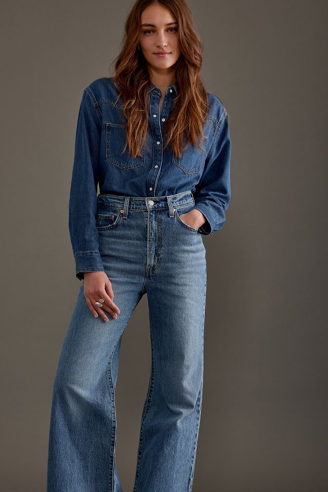 Levis Ribcage High Rise Bell Jeans Anthropologie Uk