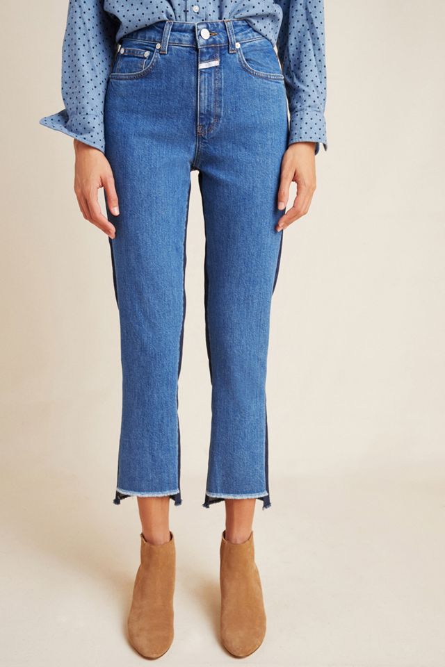 Closed Glow Colorblocked High-Rise Straight Jeans | Anthropologie
