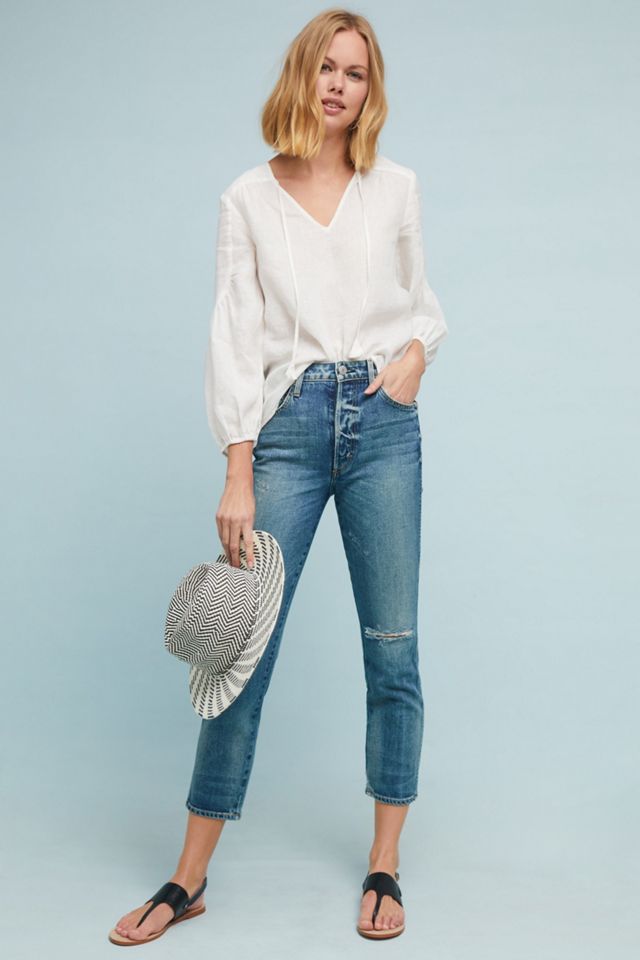 AMO Chloe Ultra High-Rise Cropped Straight Jeans | Anthropologie