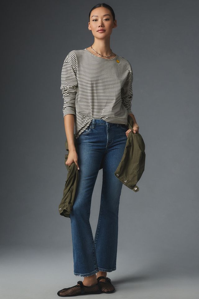 Edwin Lark Ankle Mid-Rise Crop Flare Jeans | Anthropologie