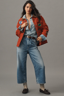 Edwin Melly Pleated High-Rise Crop Wide-Leg Jeans | Anthropologie