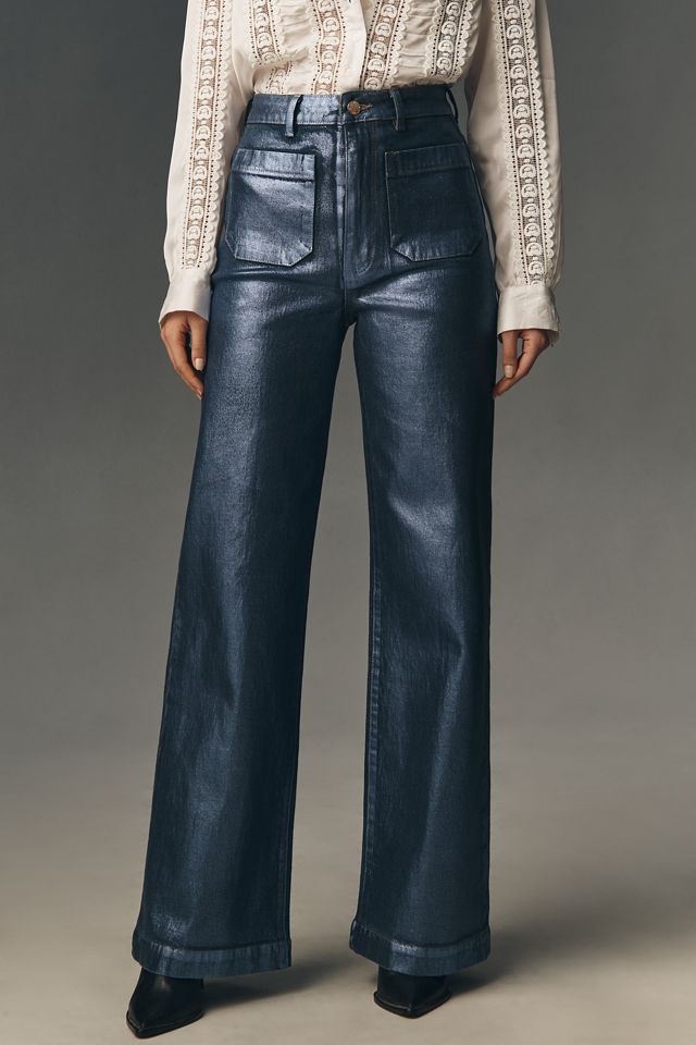 Rolla's Sailor High Rise Wide Leg Foiled Jeans | Anthropologie