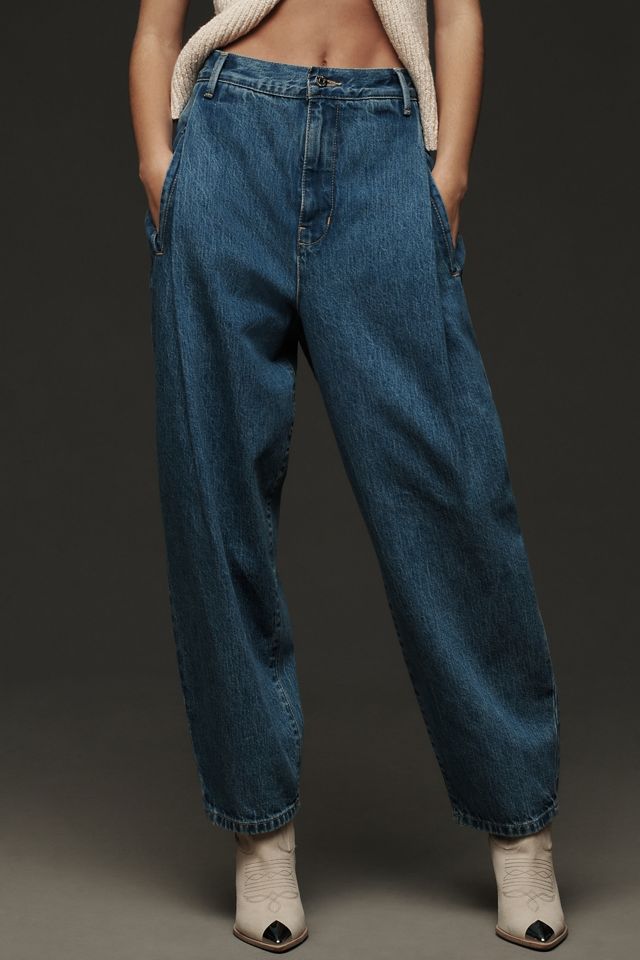 Ética Rose High-Rise Relaxed Pleated Jeans | Anthropologie
