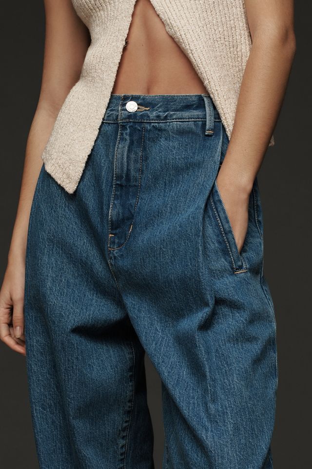 Ética Rose High-Rise Relaxed Pleated Jeans | Anthropologie