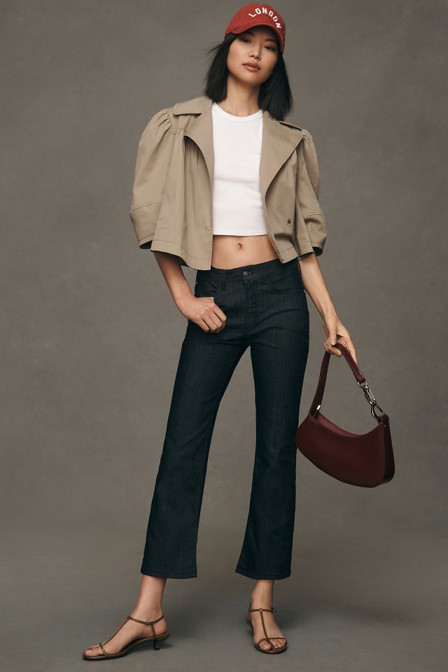 Pilcro Crop Kick High-Rise Flare Jeans | Anthropologie