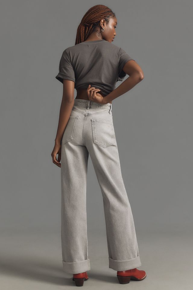 The Austyn High-Rise Full-Length Cuffed Wide-Leg Jeans by Pilcro ...