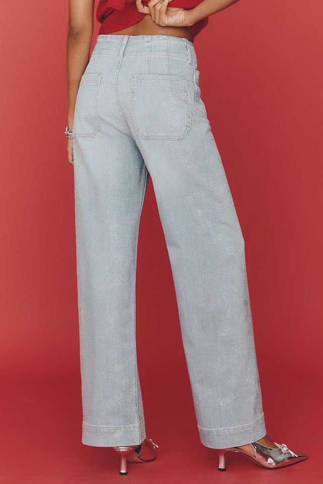 The Colette Full-Length Sparkle Jeans by Maeve | Anthropologie