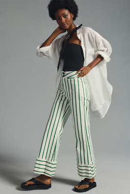 ASKK NY Brighton High-Rise Wide-Leg Crop Jeans | Anthropologie