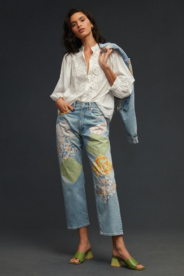 Denimist Patchwork High-Rise Boyfriend Jeans | Anthropologie