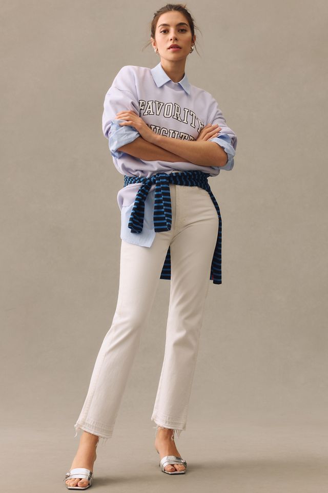 AMO Chloe High-Rise Straight-Leg Crop Jeans | Anthropologie