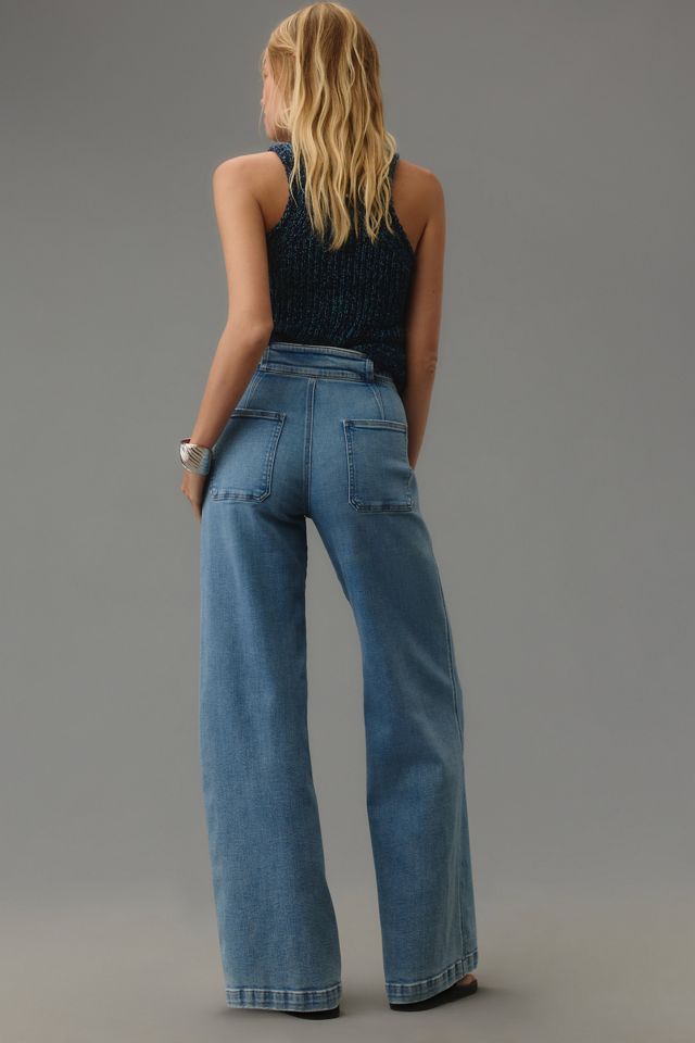 Hudson Tie-Waist High-Rise Wide-Leg Trouser Jeans | Anthropologie