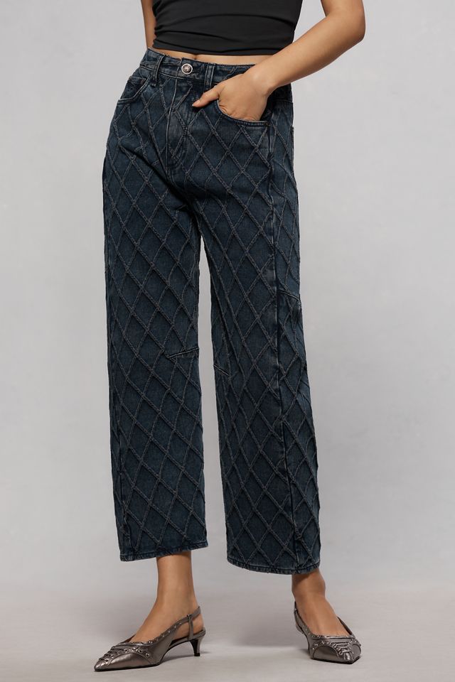 rag & bone Charlie High-Rise Quilt Barrel Jeans | Anthropologie