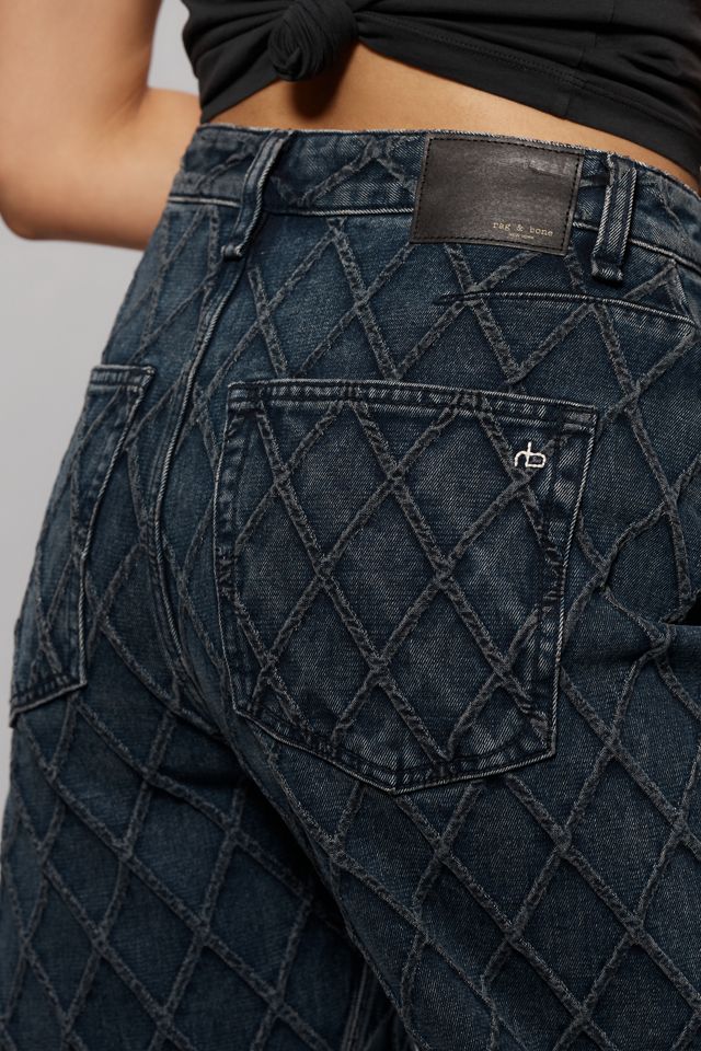 rag & bone Charlie High-Rise Quilt Barrel Jeans | Anthropologie