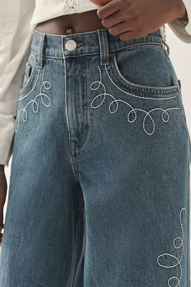 Seventy + Mochi Western Bay Mid-Rise Wide-Leg Jeans | Anthropologie