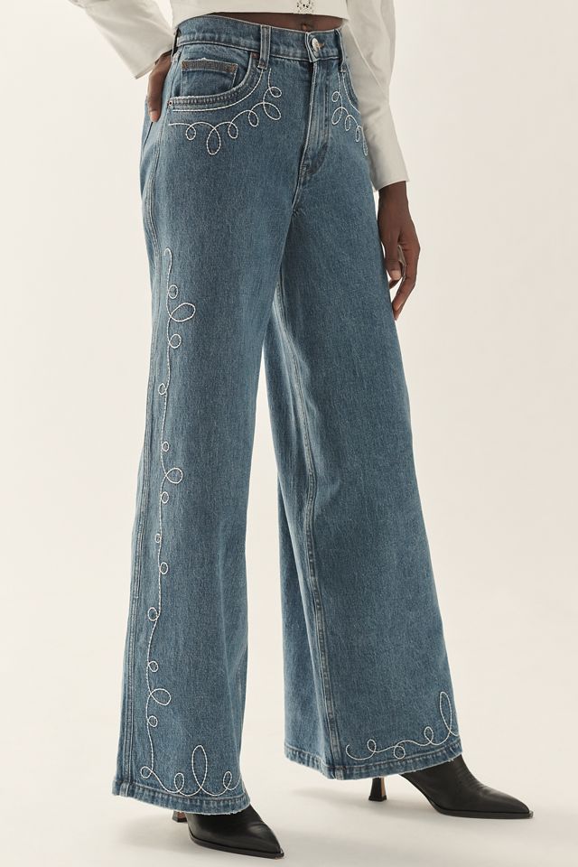 Seventy + Mochi Western Bay Mid-Rise Wide-Leg Jeans | Anthropologie