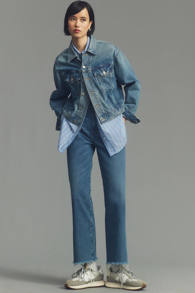 Frame Le Jane Crop Raw-Hem Straight-Leg Jeans | Anthropologie