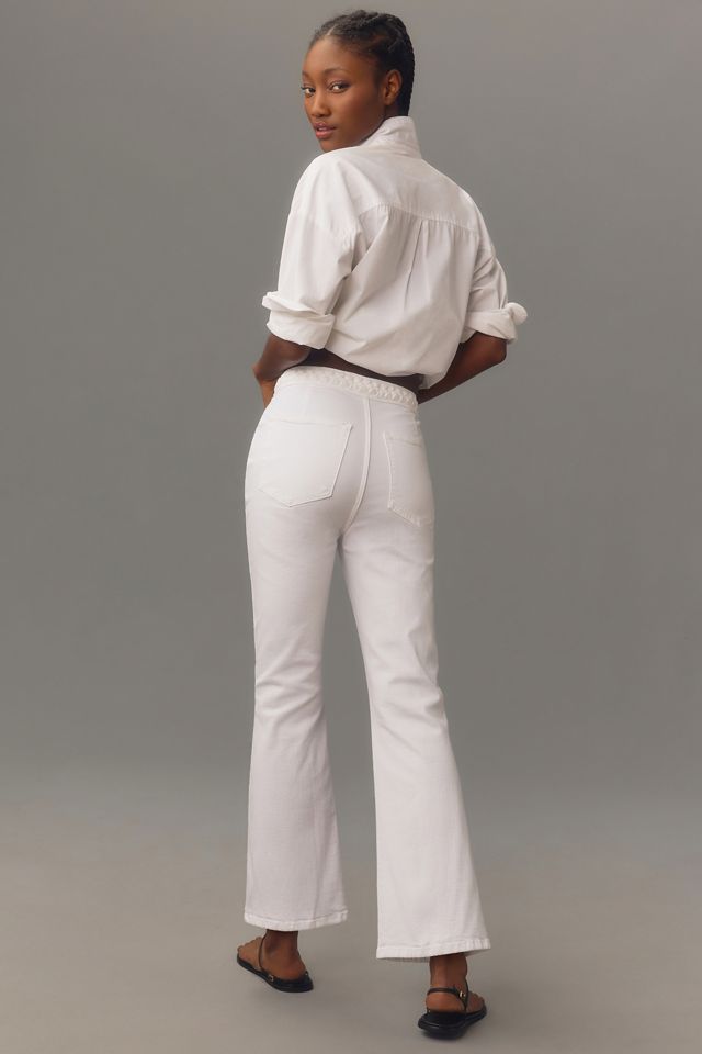 FRAME Braided Waistband Mid-Rise Bootcut Jeans | Anthropologie