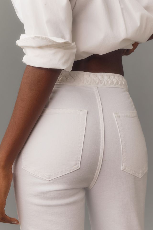 FRAME Braided Waistband Mid-Rise Bootcut Jeans | Anthropologie