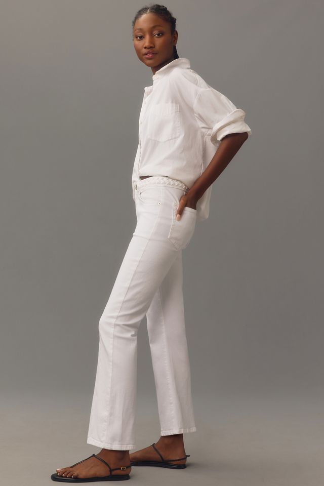 FRAME Braided Waistband Mid-Rise Bootcut Jeans | Anthropologie