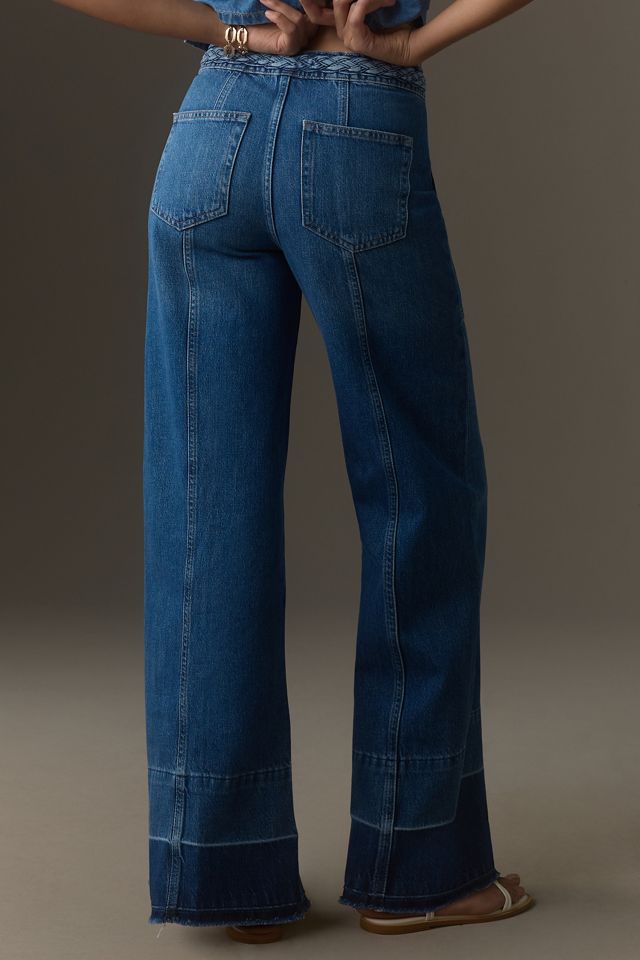 Frame Petite Braided Wide-Leg Jeans | Anthropologie