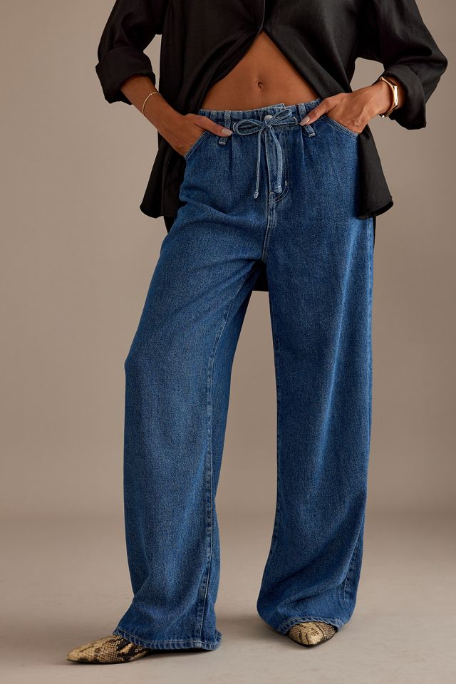 FRAME Super Drape Drawstring Wide-Leg Jeans | Anthropologie UK