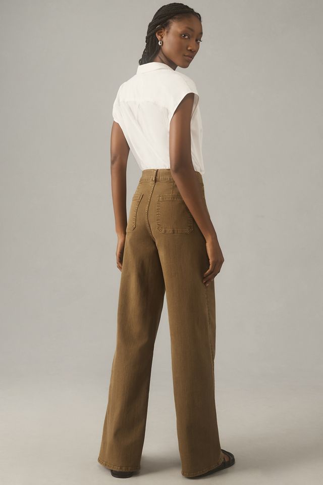FRAME Le Slim High-Rise Palazzo Jeans | Anthropologie