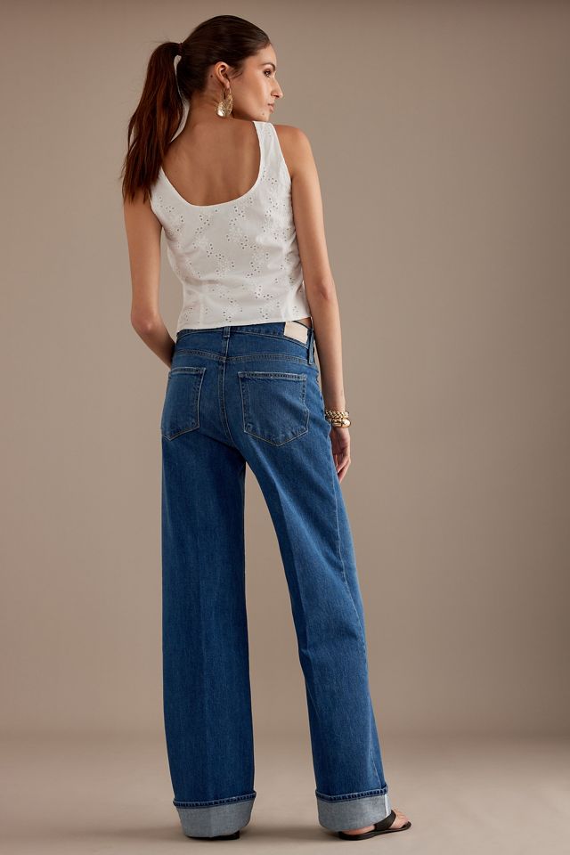 PAIGE Sasha High-Rise Wide Cuff Straight-Leg Jeans | Anthropologie UK