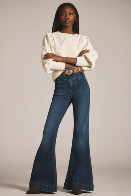 Maeve High-Rise Mega-Flare Jeans | Anthropologie