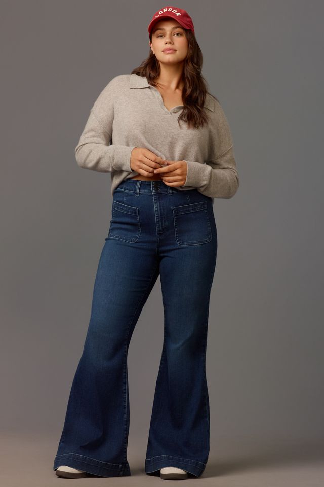 Maeve High-Rise Mega-Flare Jeans | Anthropologie