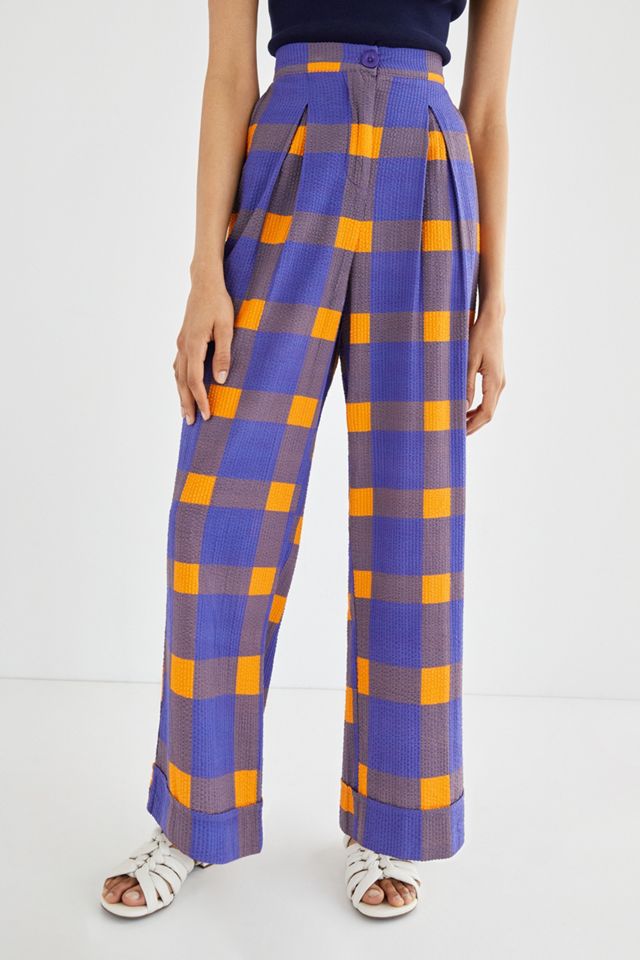 Preppy Plaid Wide-Leg Pants | Anthropologie