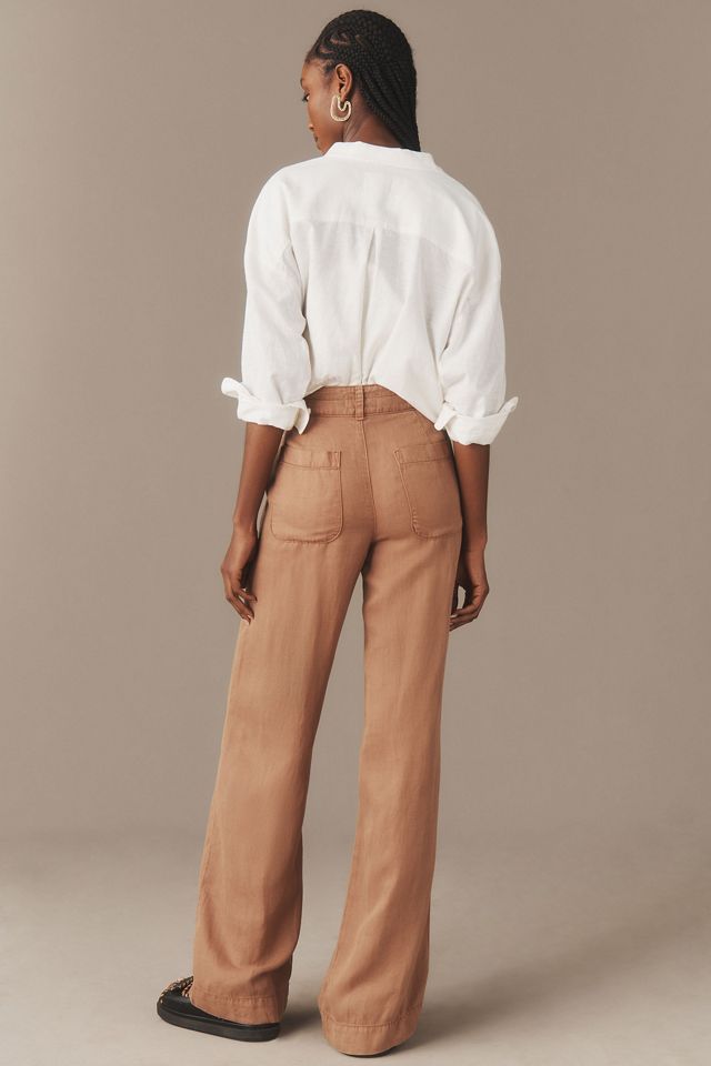 Cloth & Stone Linen Clean-Hem High-Waist Wide-Leg Pants | Anthropologie