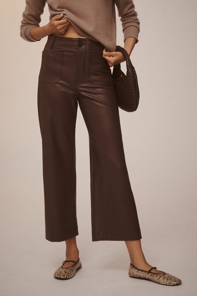 The Colette Cropped Wide-Leg Pants by Maeve: Faux Leather Edition ...