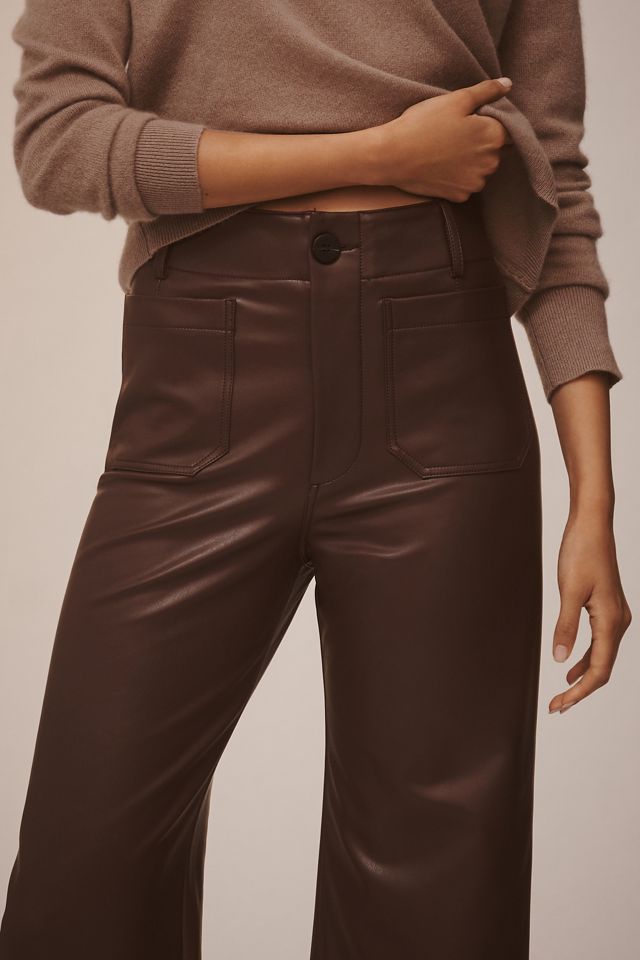 The Colette Cropped Wide-Leg Pants by Maeve: Faux Leather Edition ...