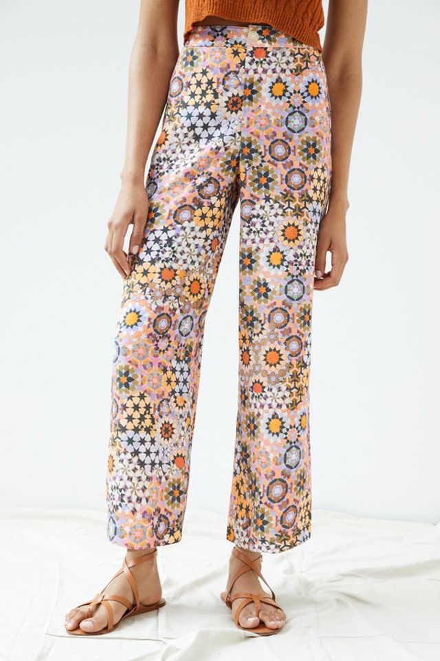 Geometric Straight Pants | Anthropologie